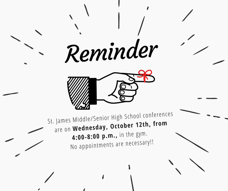 Fall Conferences are October 12 | St. James Middle/High School
